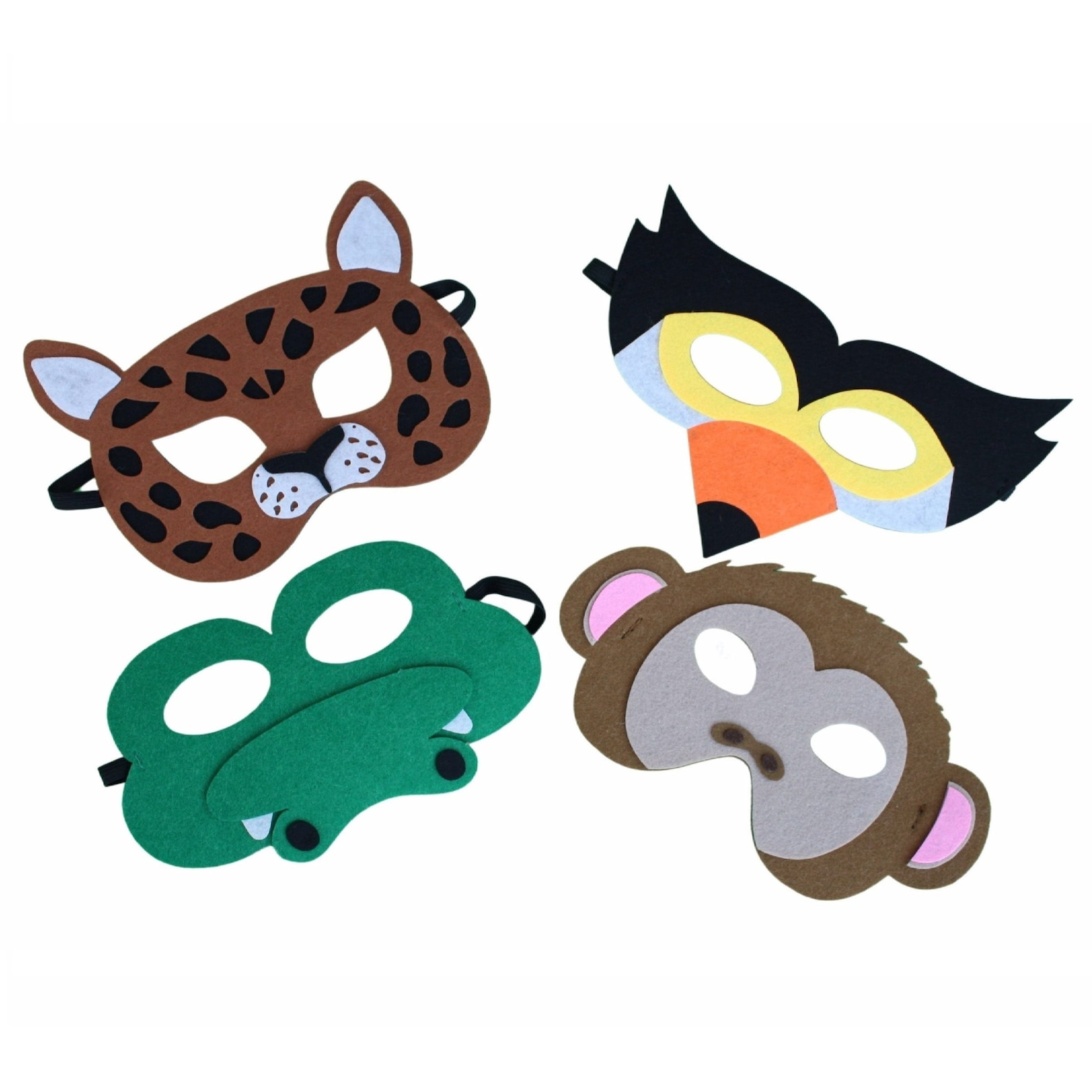 Wild Animals Felt Masks (set of 4) | Forest Animals Felt Masks | Safari ...