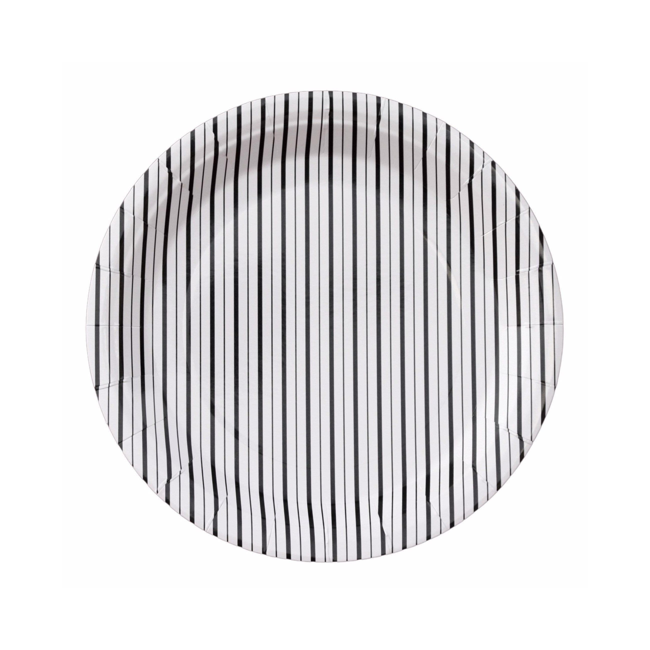 Black Stripes Large Paper Plates (set of 8) | Striped Paper Plates ...
