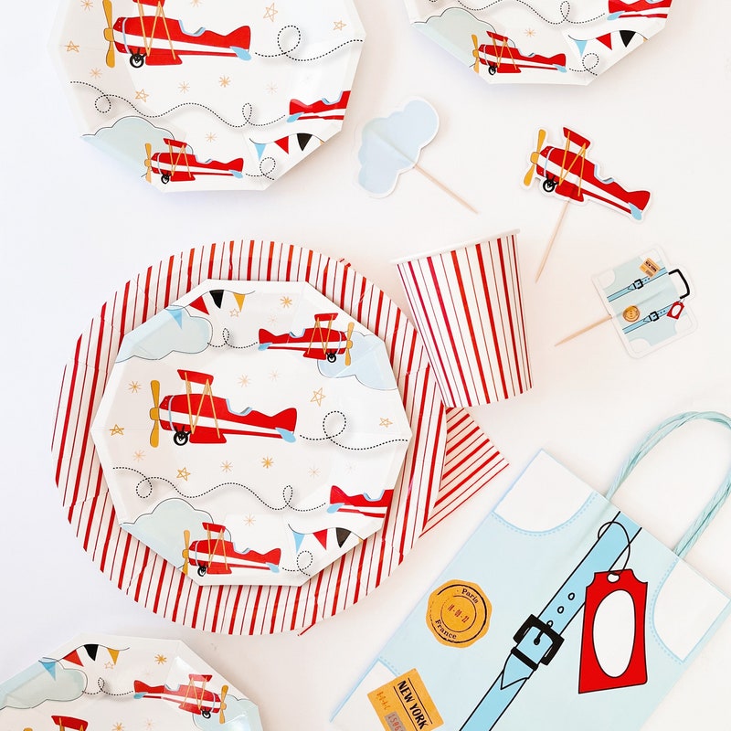 Paper Plates With Airplanes - Etsy