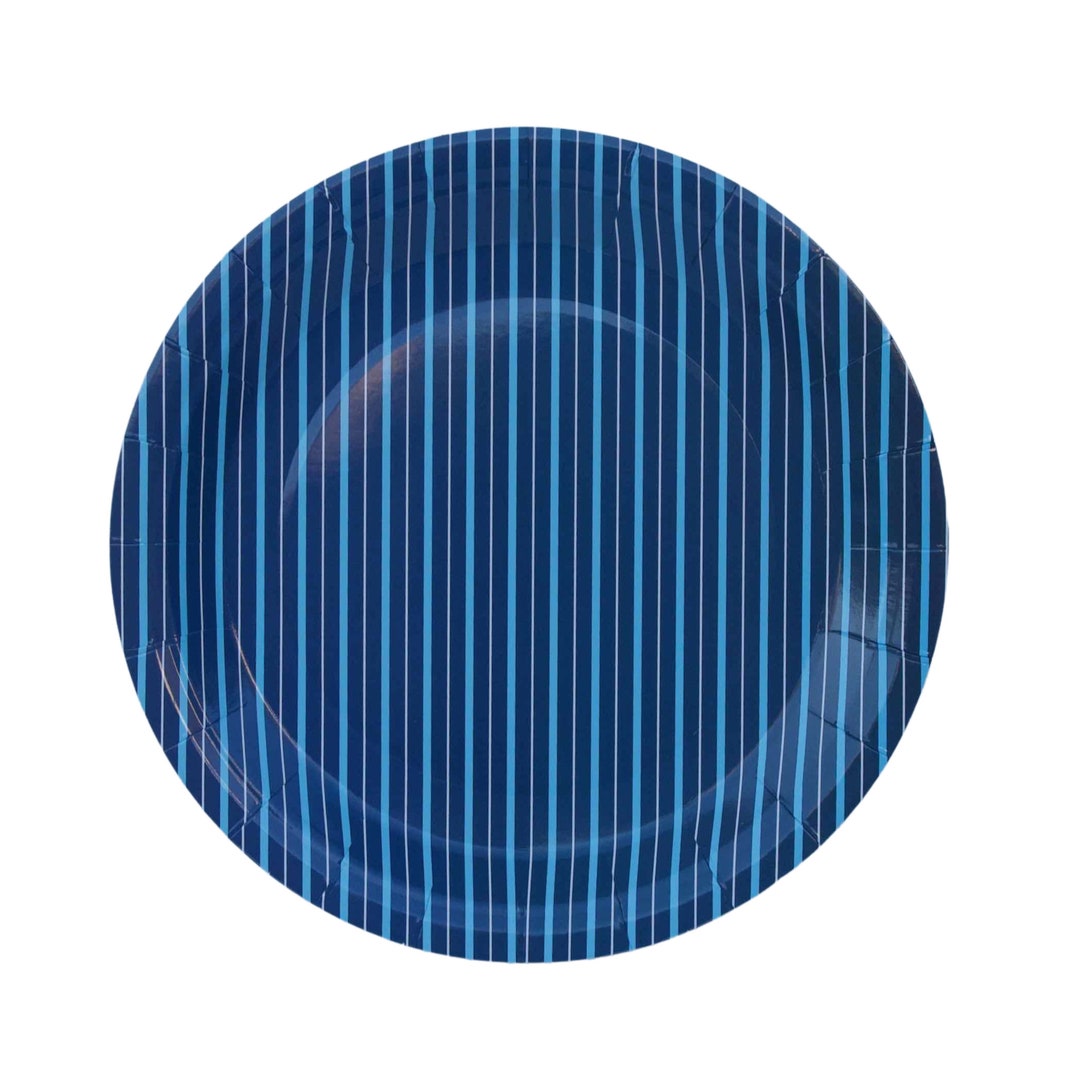 Navy Blue and White Striped Paper Plates (set of 8) - Etsy
