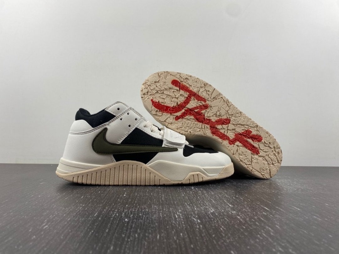 Travis Scott X Jordan Cut the Check Sail Black Sneaker for Men, Sneaker ...