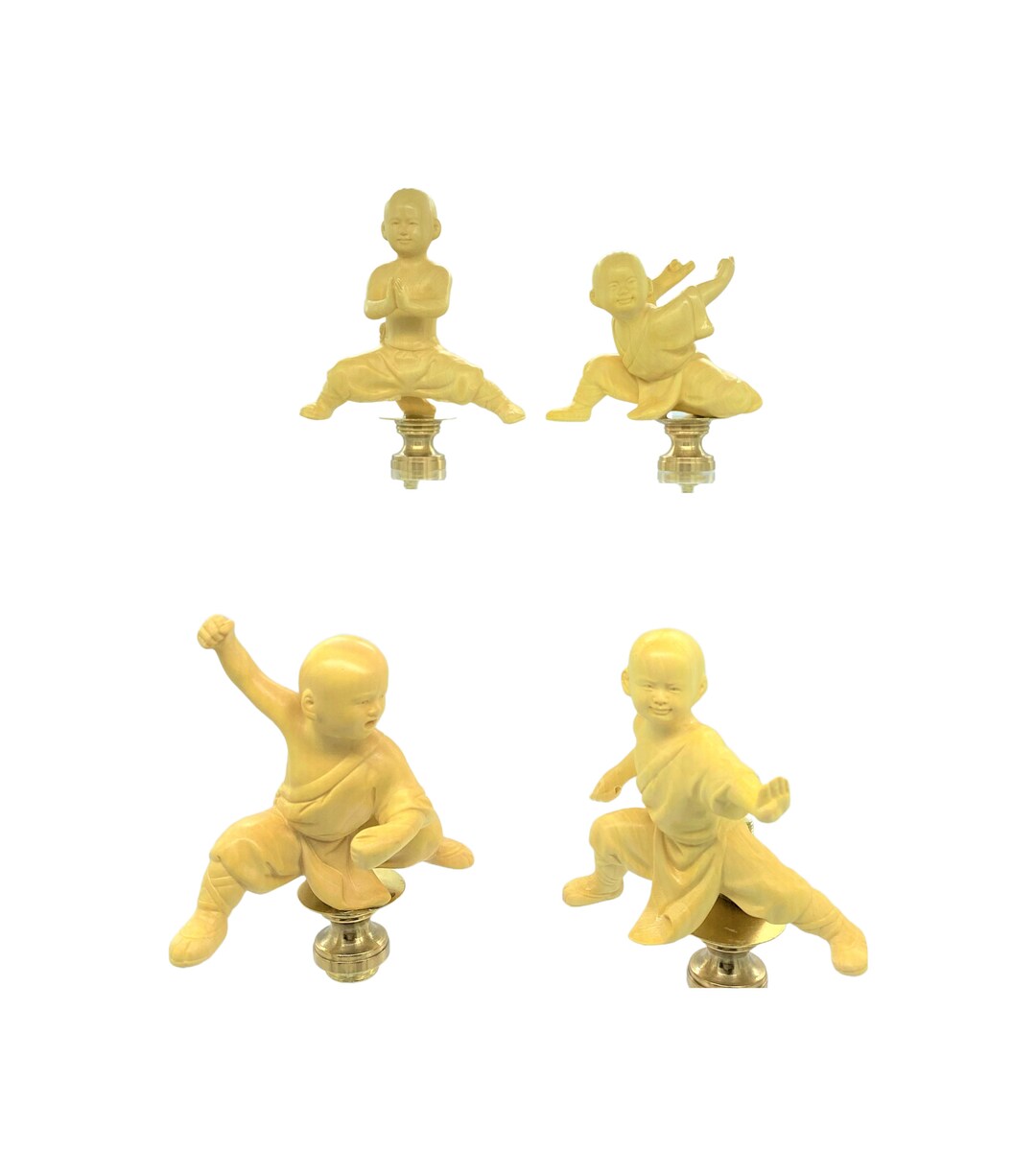 BUDDHA KUNG FU Netsuke Lamp Shade Finials - Etsy