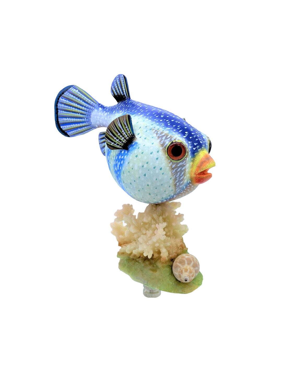 Fish Tropical Puffer Wood Lamp Finial - Etsy