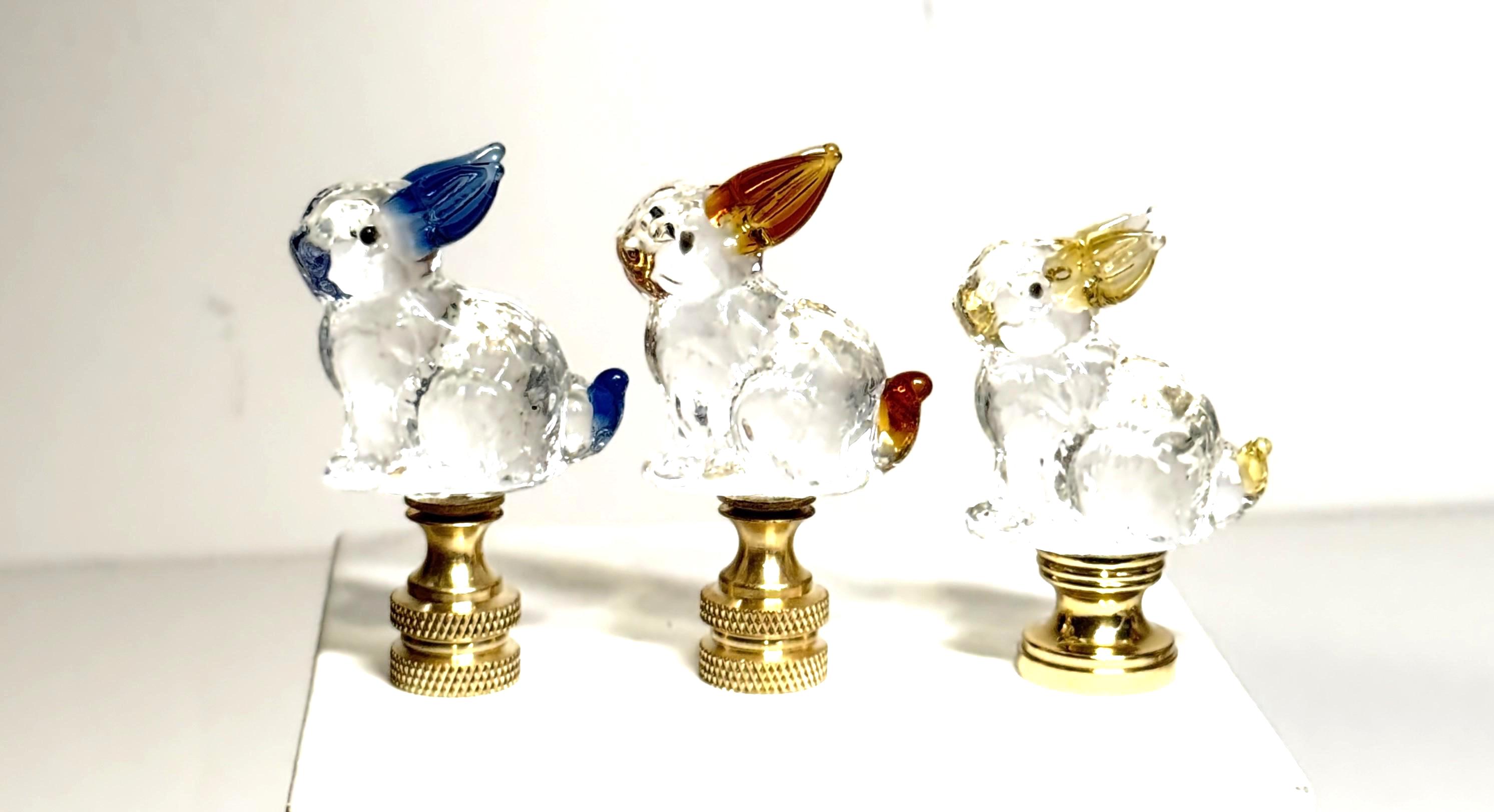 RABBIT BUNNY Glass Blown Lamp Shade Finial - Etsy