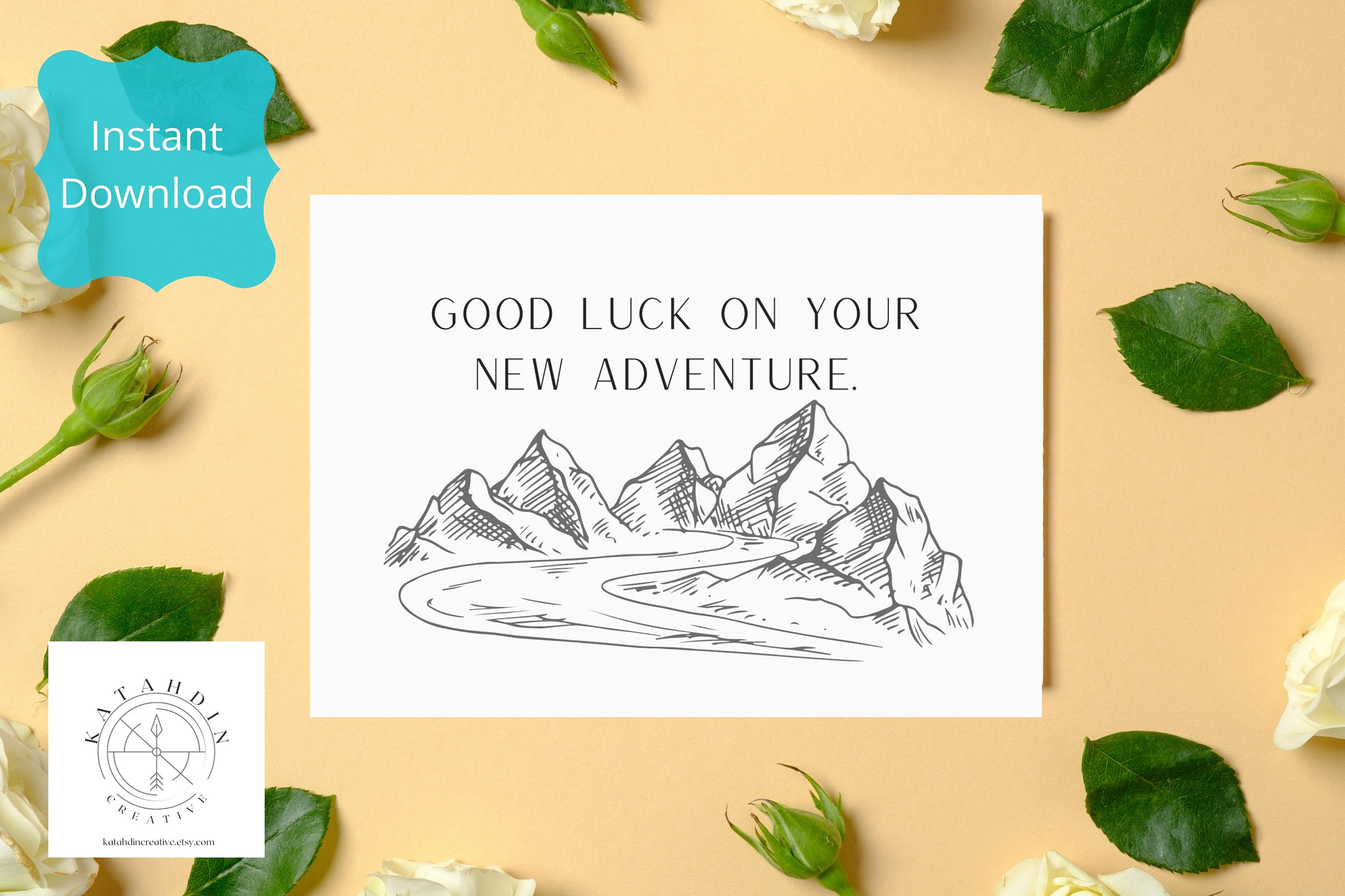 Printable Card, Good Luck on Your New Adventure, Instant Download ...