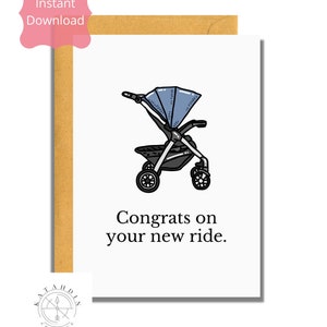 Printable Card, Congrats on Your New Ride , Instant Download, Digital ...