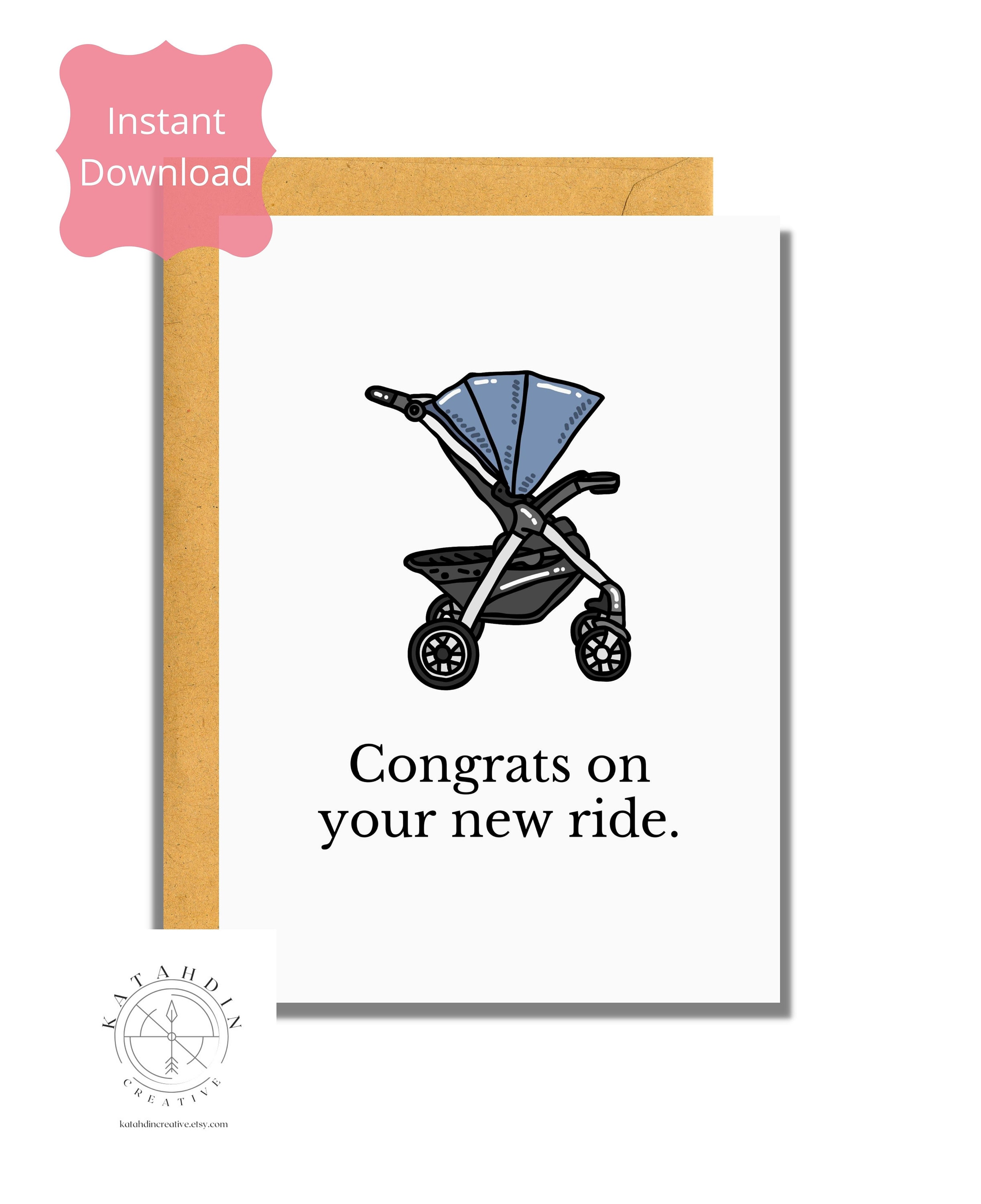 Printable Card, Congrats on Your New Ride , Instant Download, Digital ...