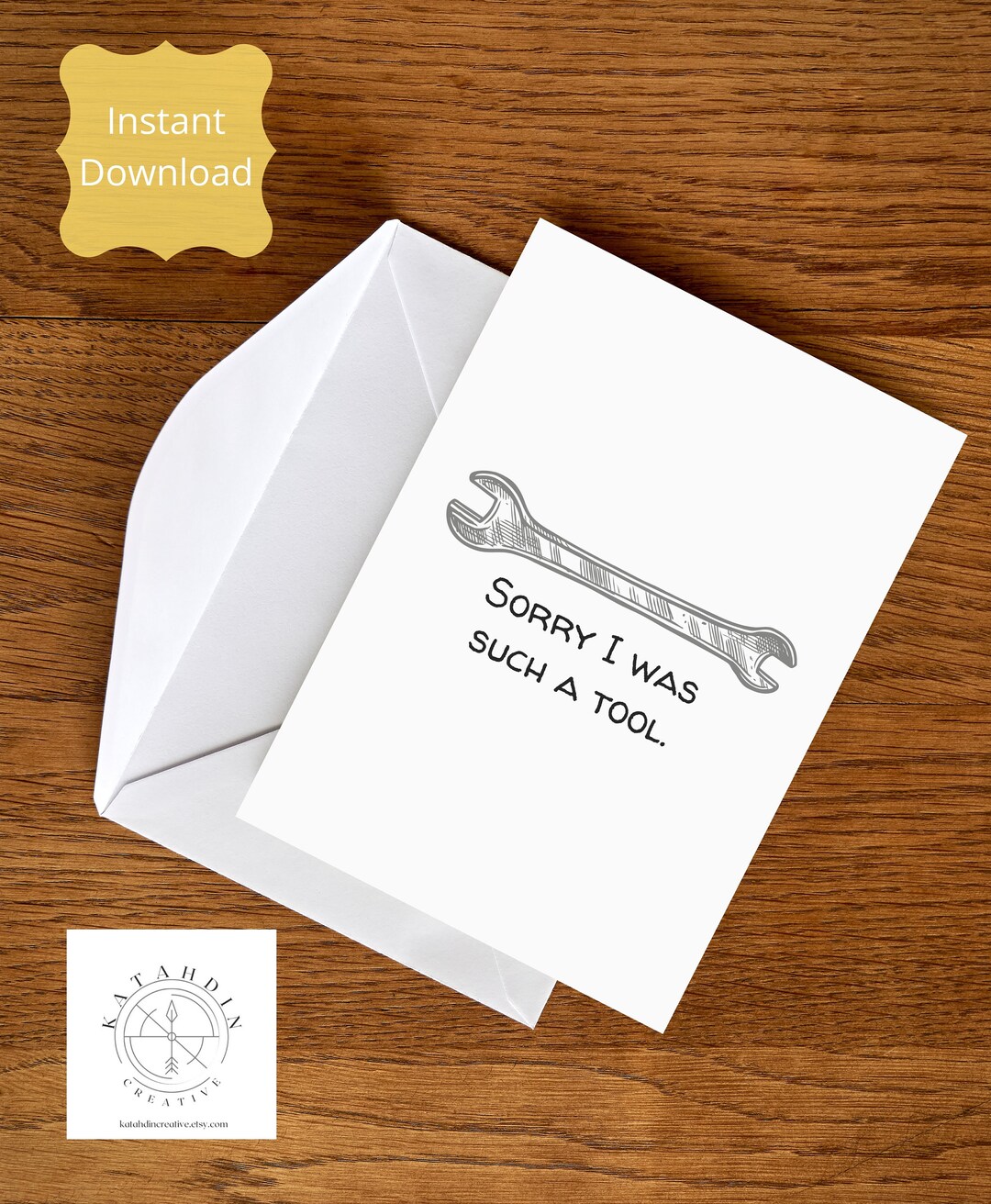 Printable Card, Sorry I Was Such a Tool, Instant Download, Digital ...