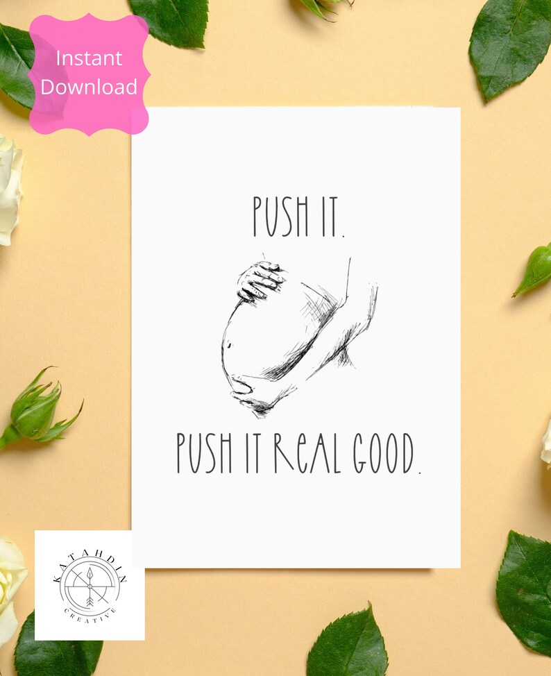Printable Card, Push It Push It Real Good, Instant Download, Digital ...