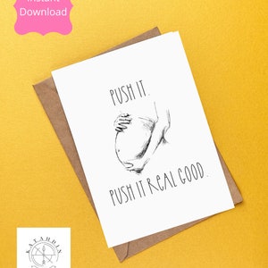 Printable Card, Push It Push It Real Good, Instant Download, Digital ...