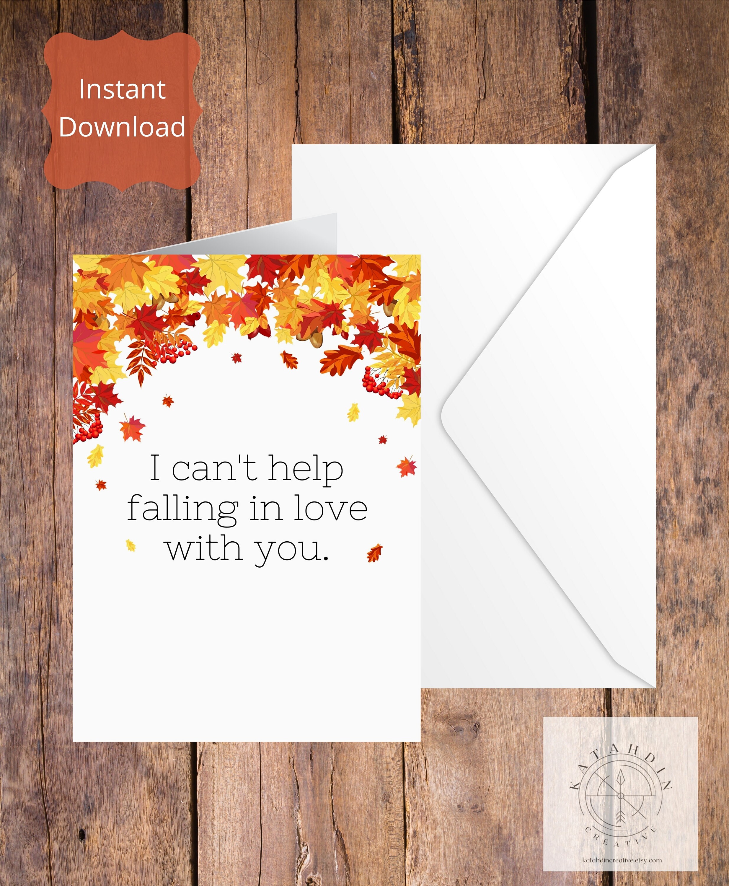 Printable Card, I Can't Help Falling in Love With You, Love Card ...
