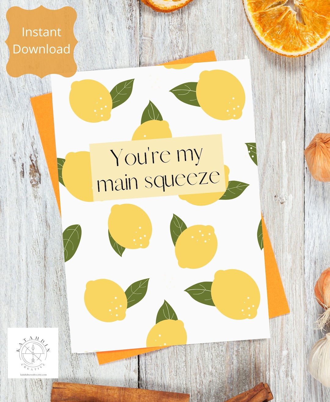 Printable Card, You're My Main Squeeze, Instant Download, Digital ...