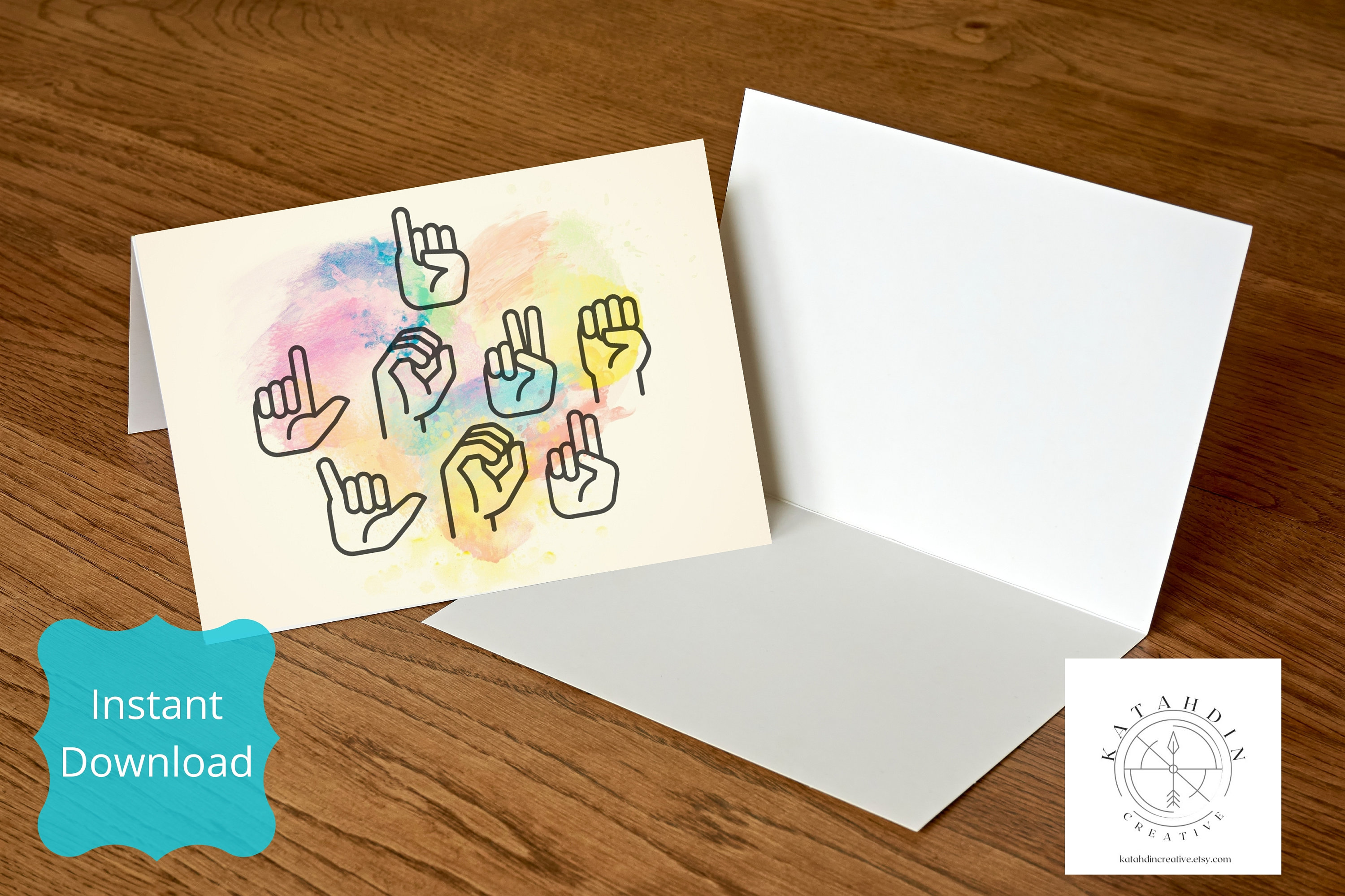 Printable Card, I Love You, Sign Language, ASL, Instant Download ...