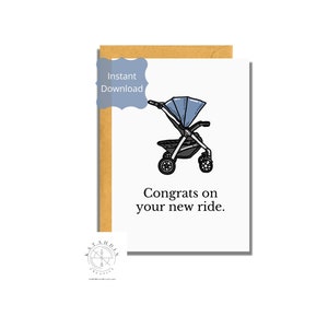 Printable Card, Congrats on Your New Ride , Instant Download, Digital ...