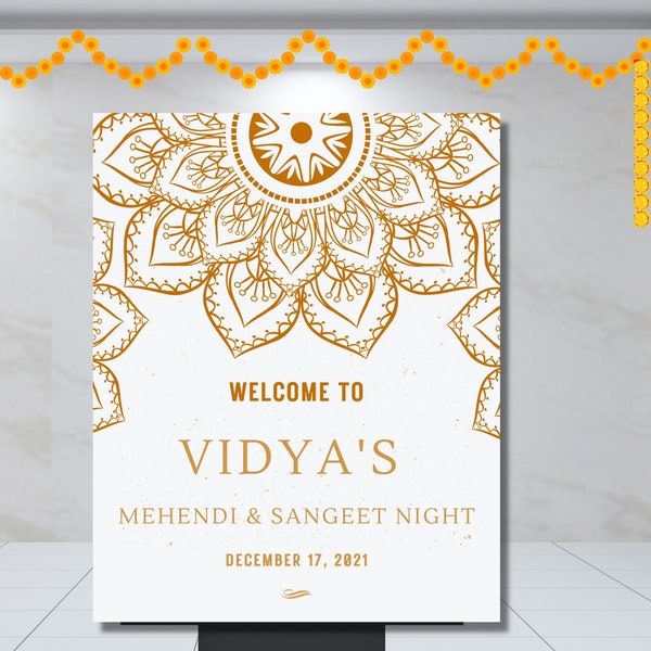 Digital Mehndi Welcome Sign - Etsy