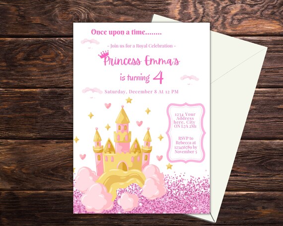 Printable Birthday Invitation Princess Theme Party Princess | Etsy