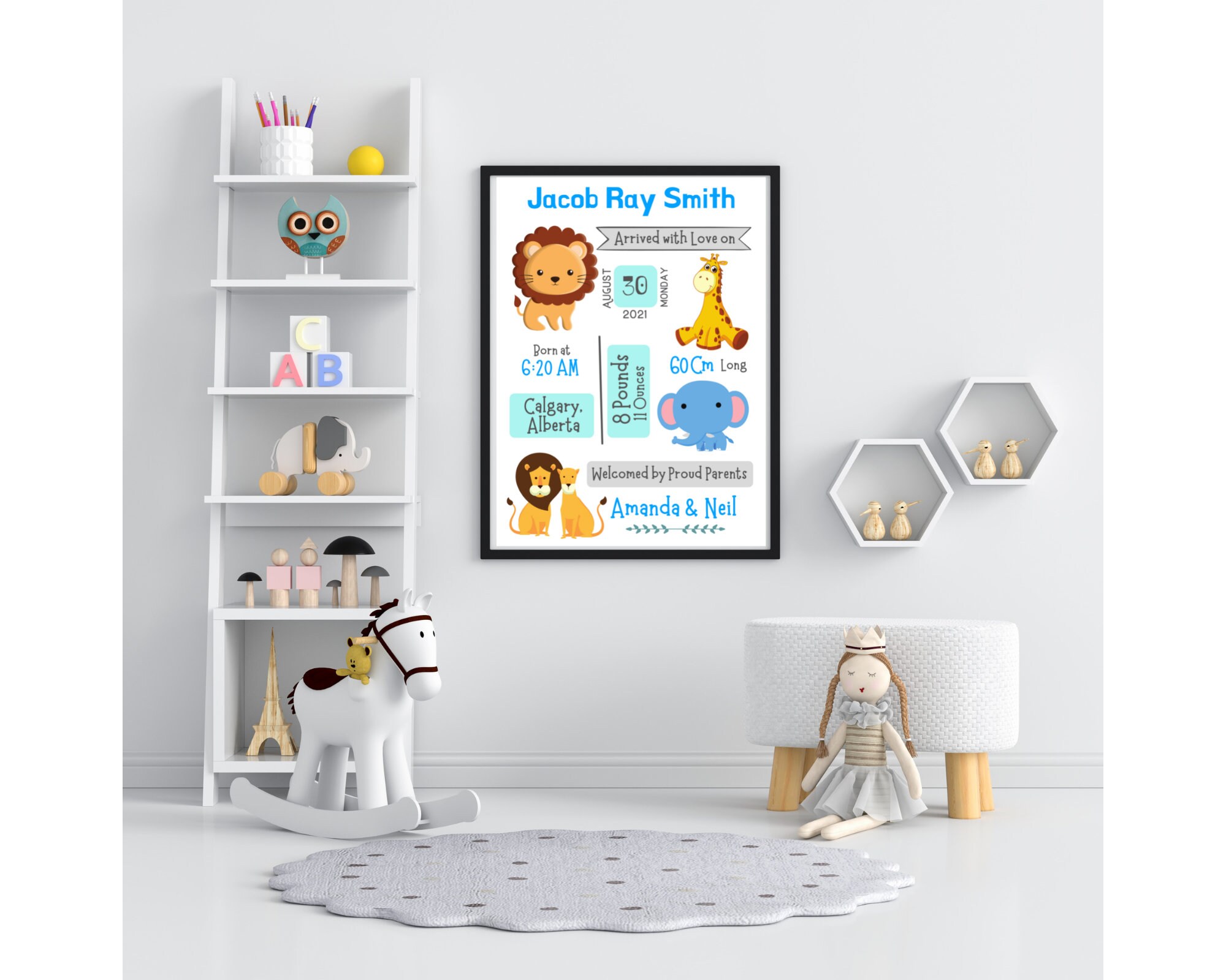 Printable Birth Stats Wall Art Personalized Newborn Gift - Etsy