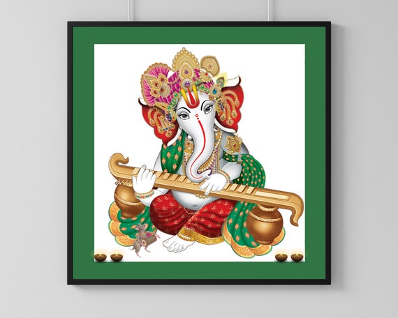 Printable Shri Ganesha Wall Art Ganpati Home Decor Hindu God - Etsy