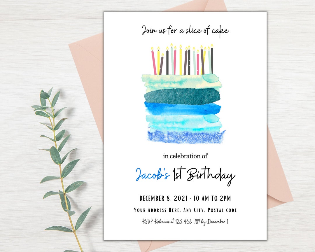 Cake Birthday Invitation Blue Theme Birthday Party Boy Birthday Evite cake-birthday-invitation-blue-theme-birthday-party-boy-birthday-evite
