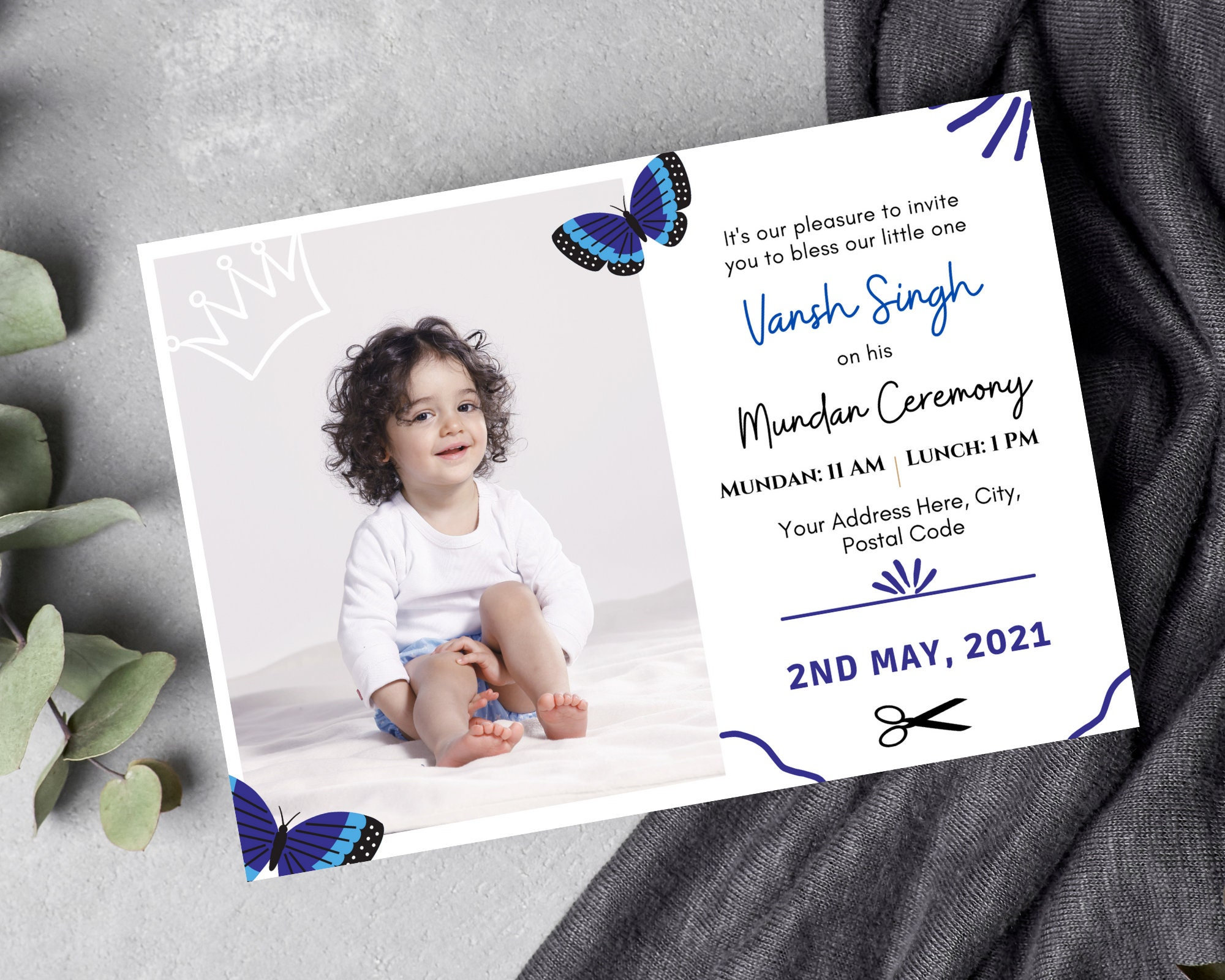 Mundan Ceremony Invitation, Mundan Invitation, Mundan Invite, Mundan ...