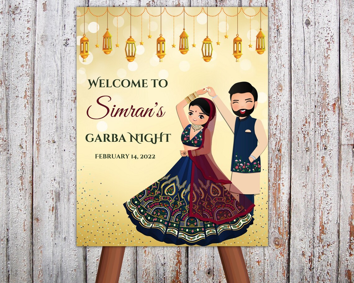 Garba Night Welcome Sign, Garba Night Welcome Board, Garba Party ...