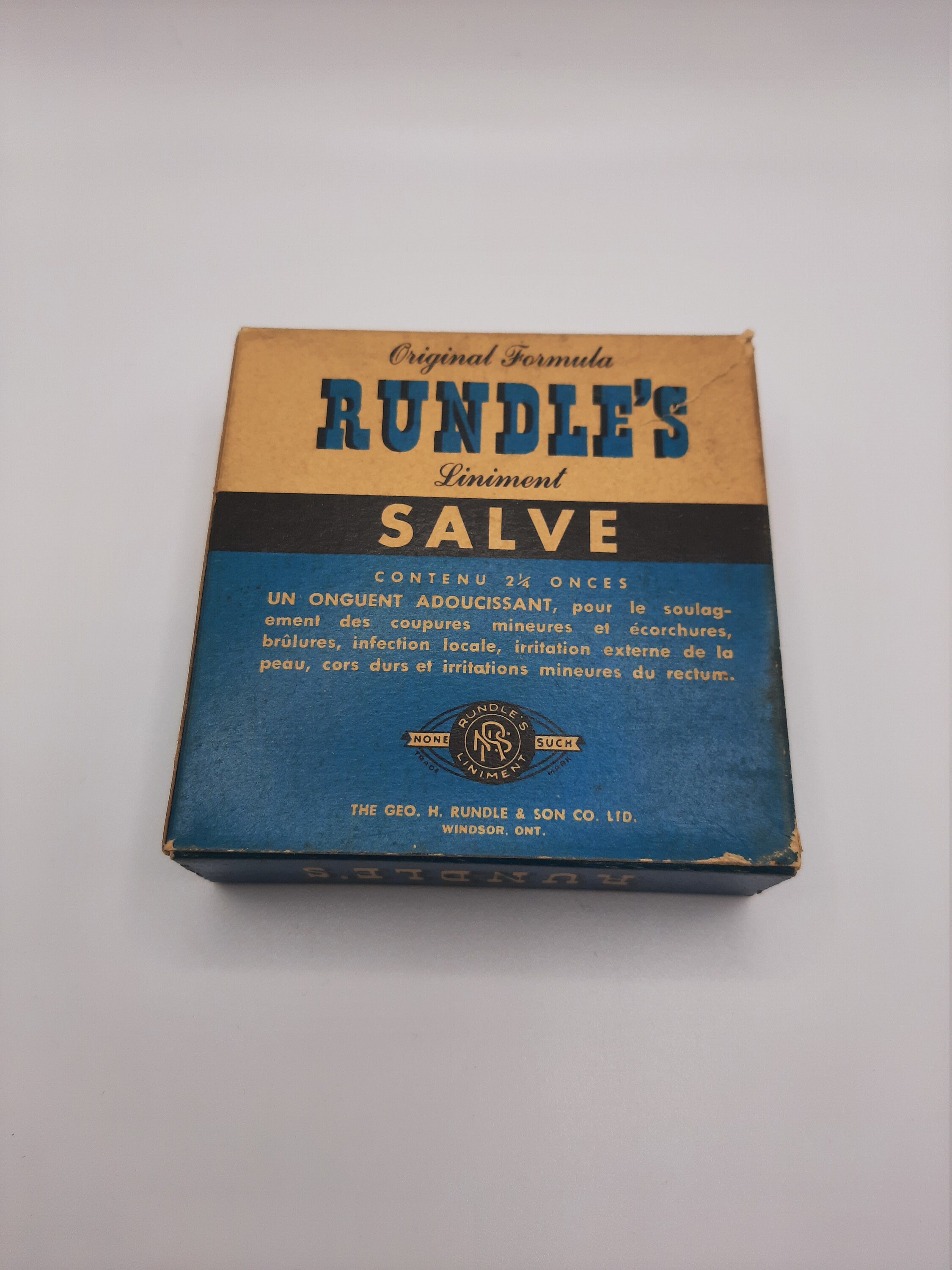 Vintage Rundle's Liniment Salve-empty Box - Etsy