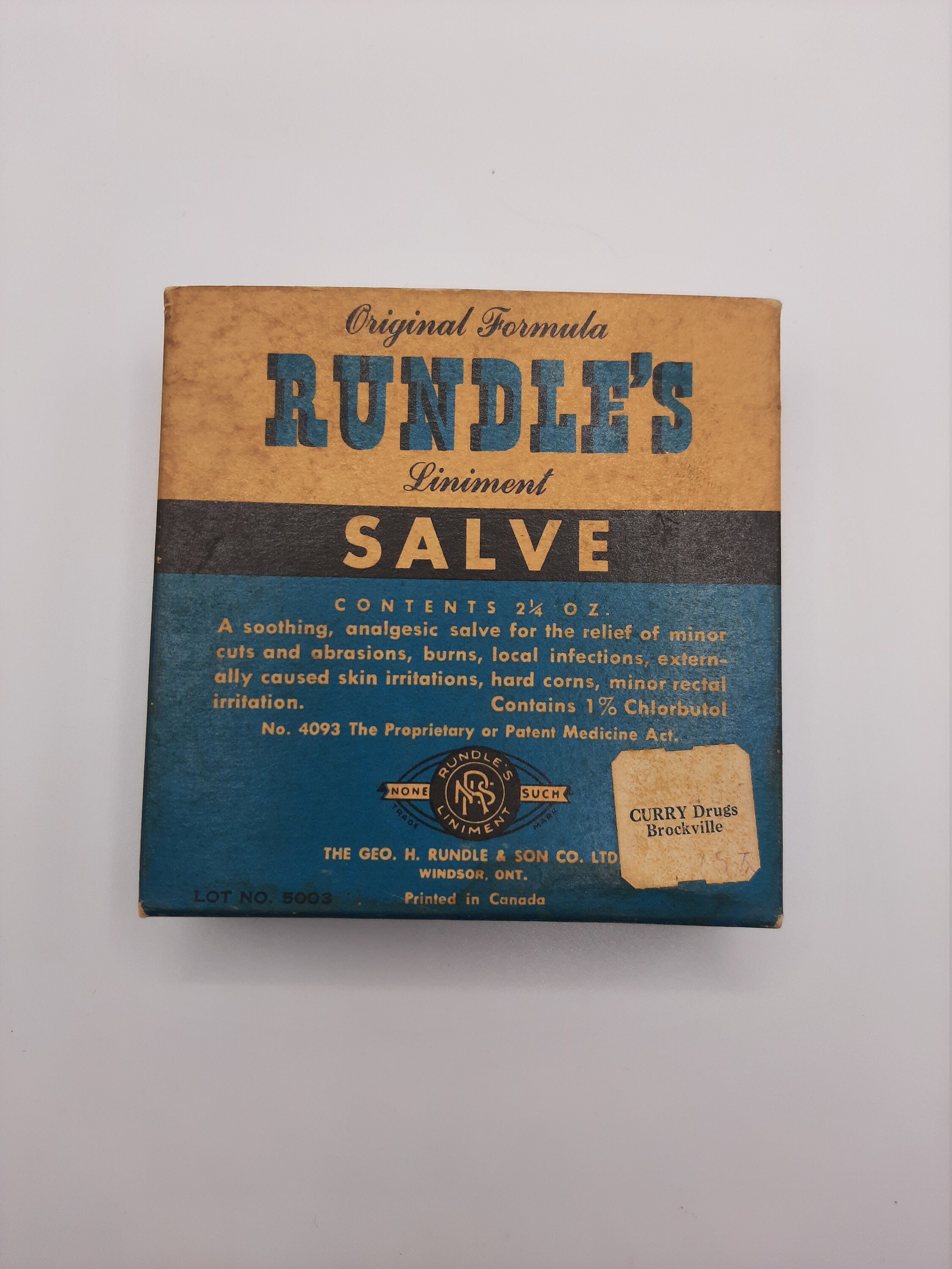 Vintage Rundle's Liniment Salve-empty Box - Etsy