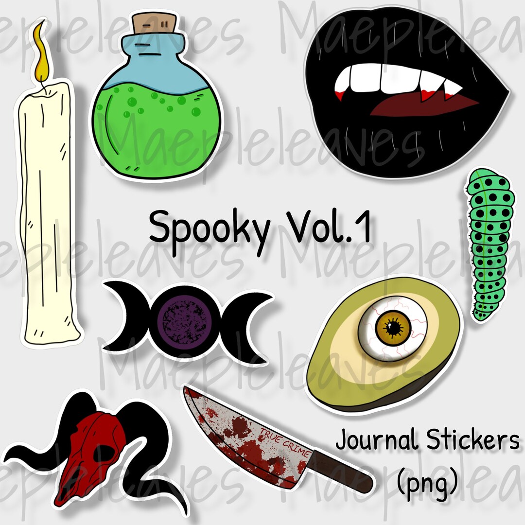 Spooky Vol.1 Clip Art, Printable Digital Download, PNG for Digital ...