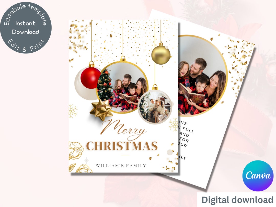 Christmas Session Card Template, Canva Photo Card Template, Happy ...