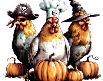 Chicken Clipart Halloween PNG, Chicken Png Shirt Halloween Chickens Png ...