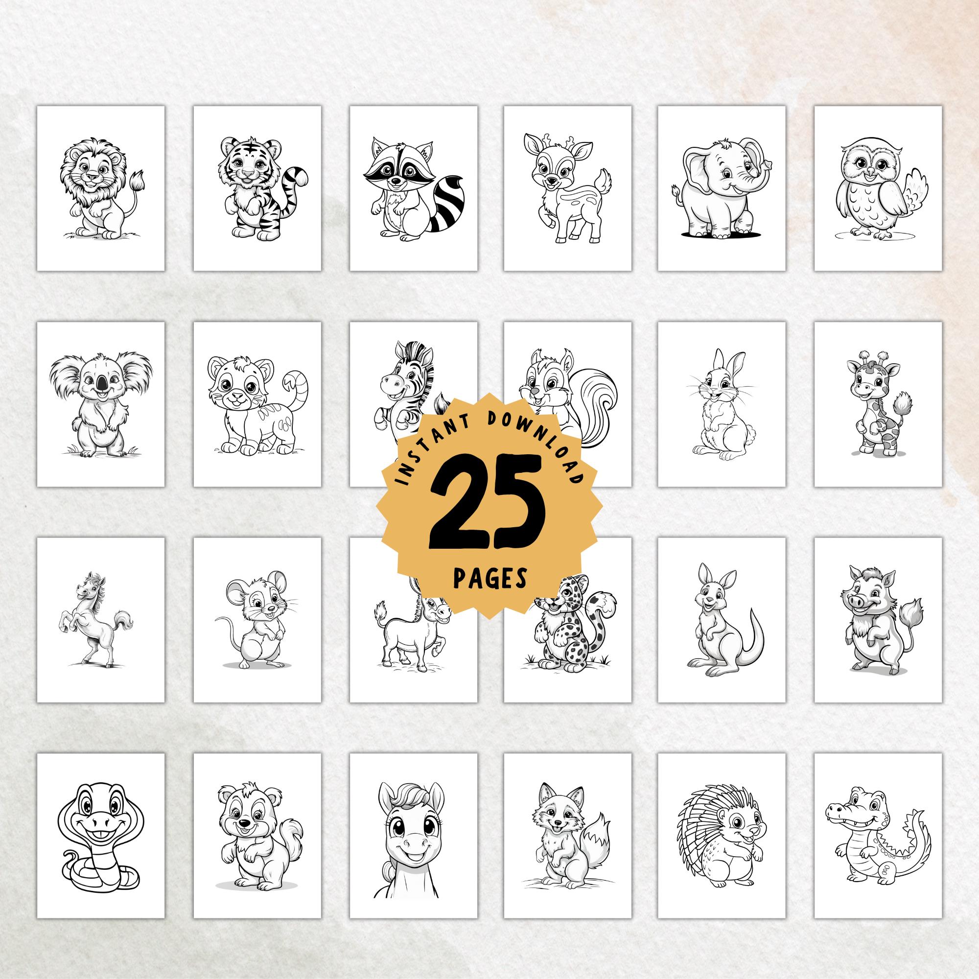 25 Simple Coloring Pages, Cute Easy Coloring Pages for Adults and Kids ...