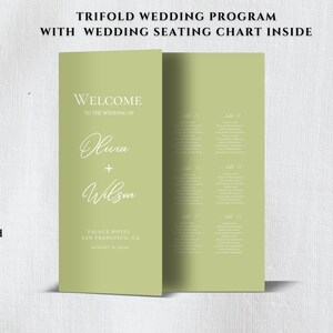 Trifold Wedding Timeline With Wedding Seating Chart Template, Wedding ...