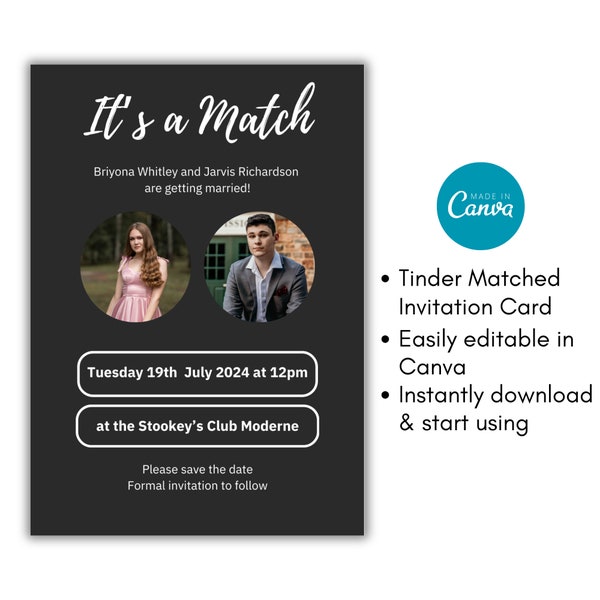 Tinder Wedding Invitation - Etsy