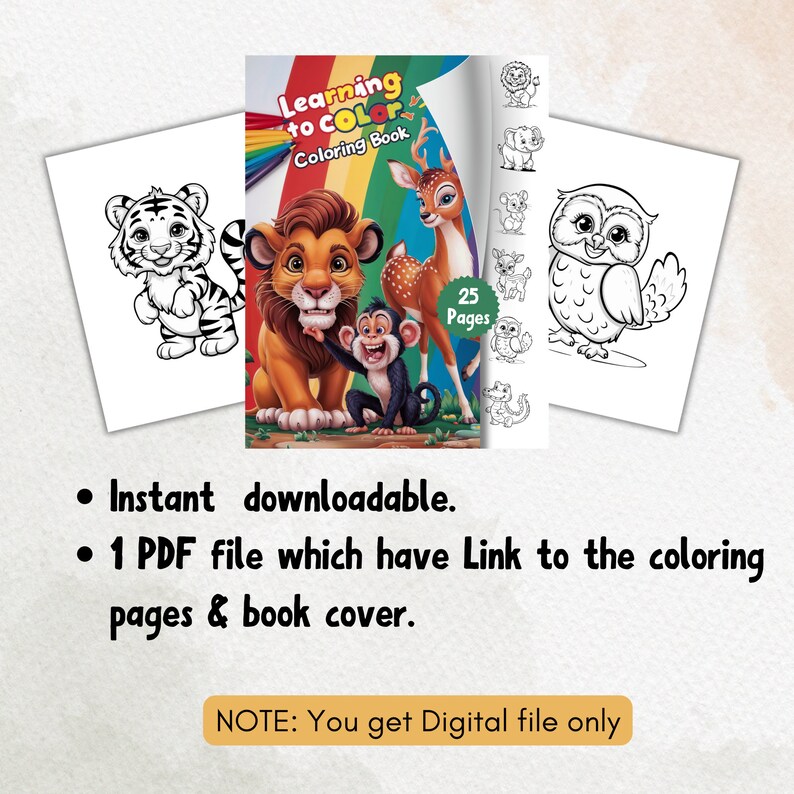 Kids Coloring Pages Animal Printable Book, Children Coloring Pages ...
