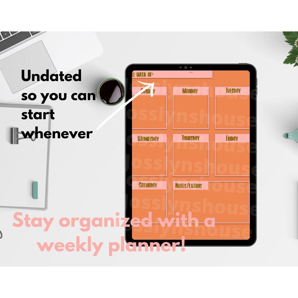 DIGITAL WEEKLY Planner for Goodnotes and Note Taking Apps, Digital ...