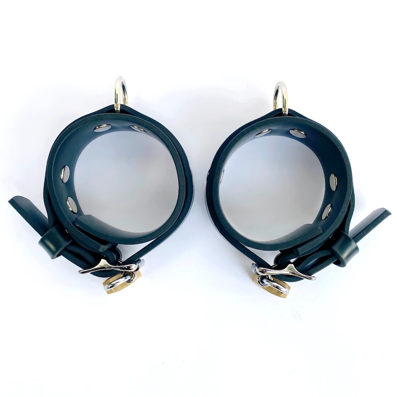 Heavy Rubber Lockable Ankle Restraint Set - Bondage Fetish Passion ...