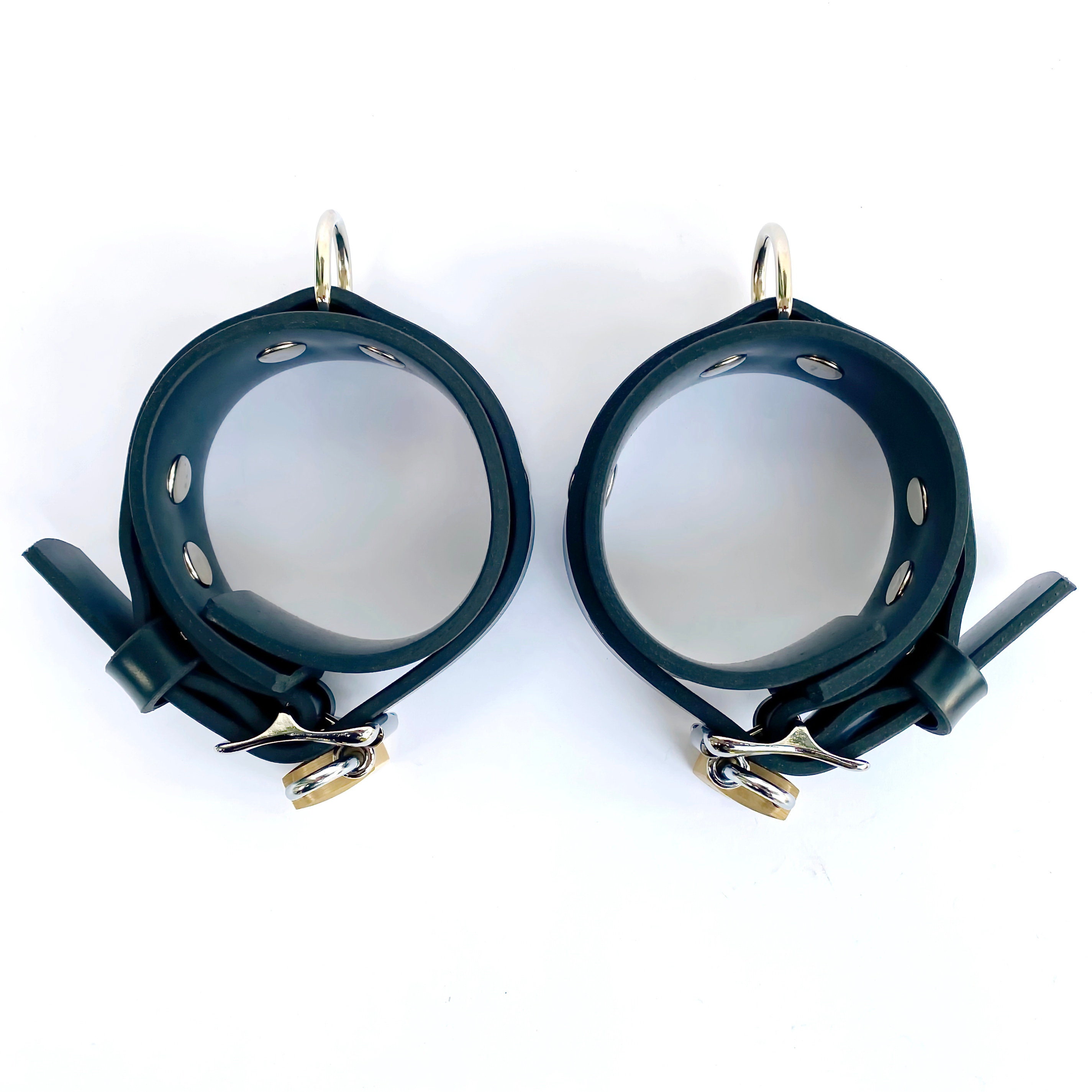 Heavy Rubber Lockable Ankle Restraint Set - Bondage Fetish Passion ...