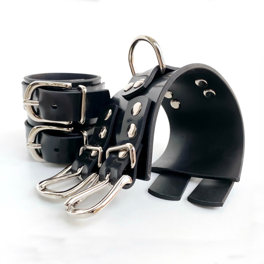 Heavy Rubber Wrist Restraints – BDSM Bondage Cuffs – Handmade Fetish ...
