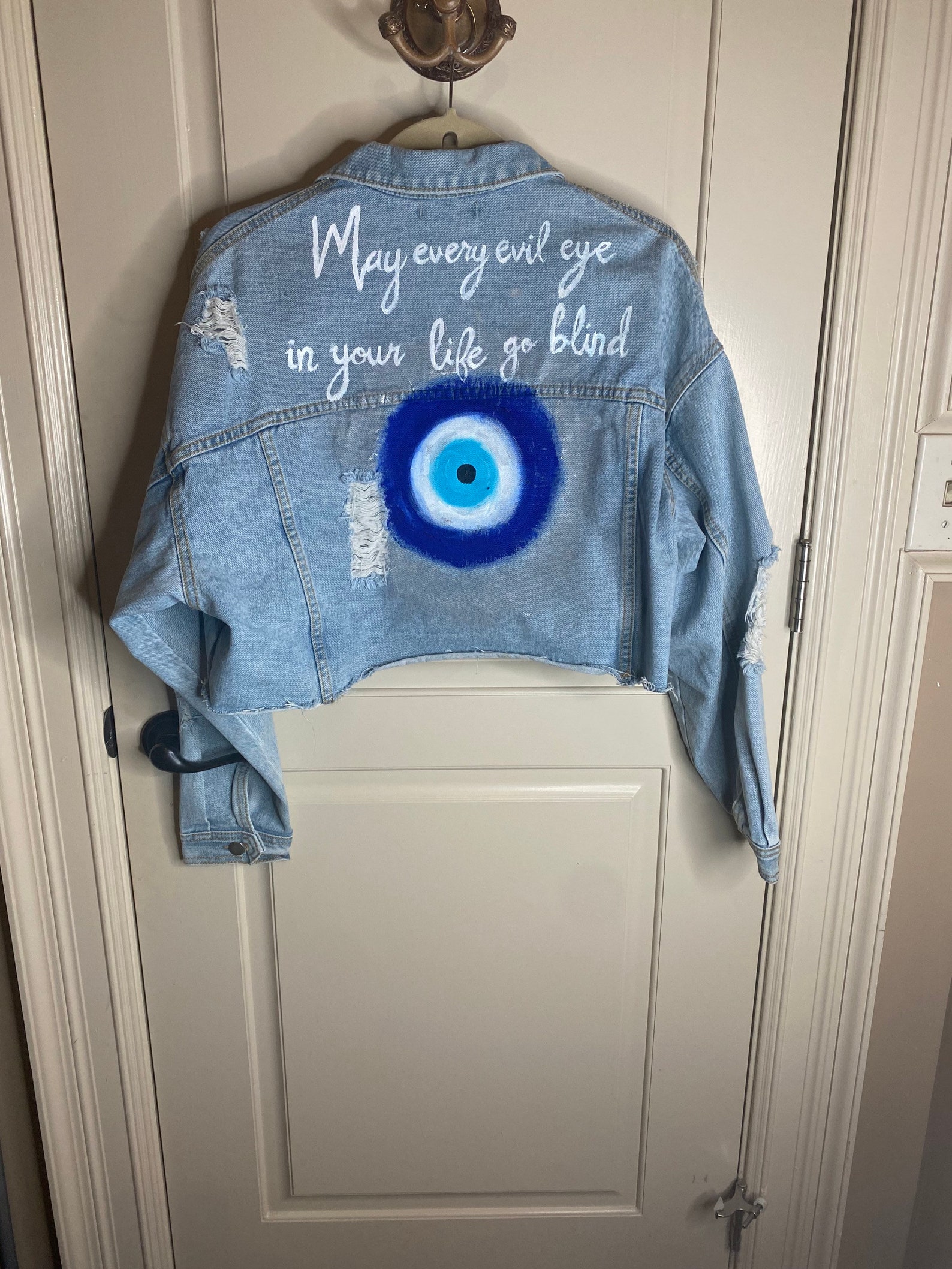 Evil Eye Jean Jacket - Etsy
