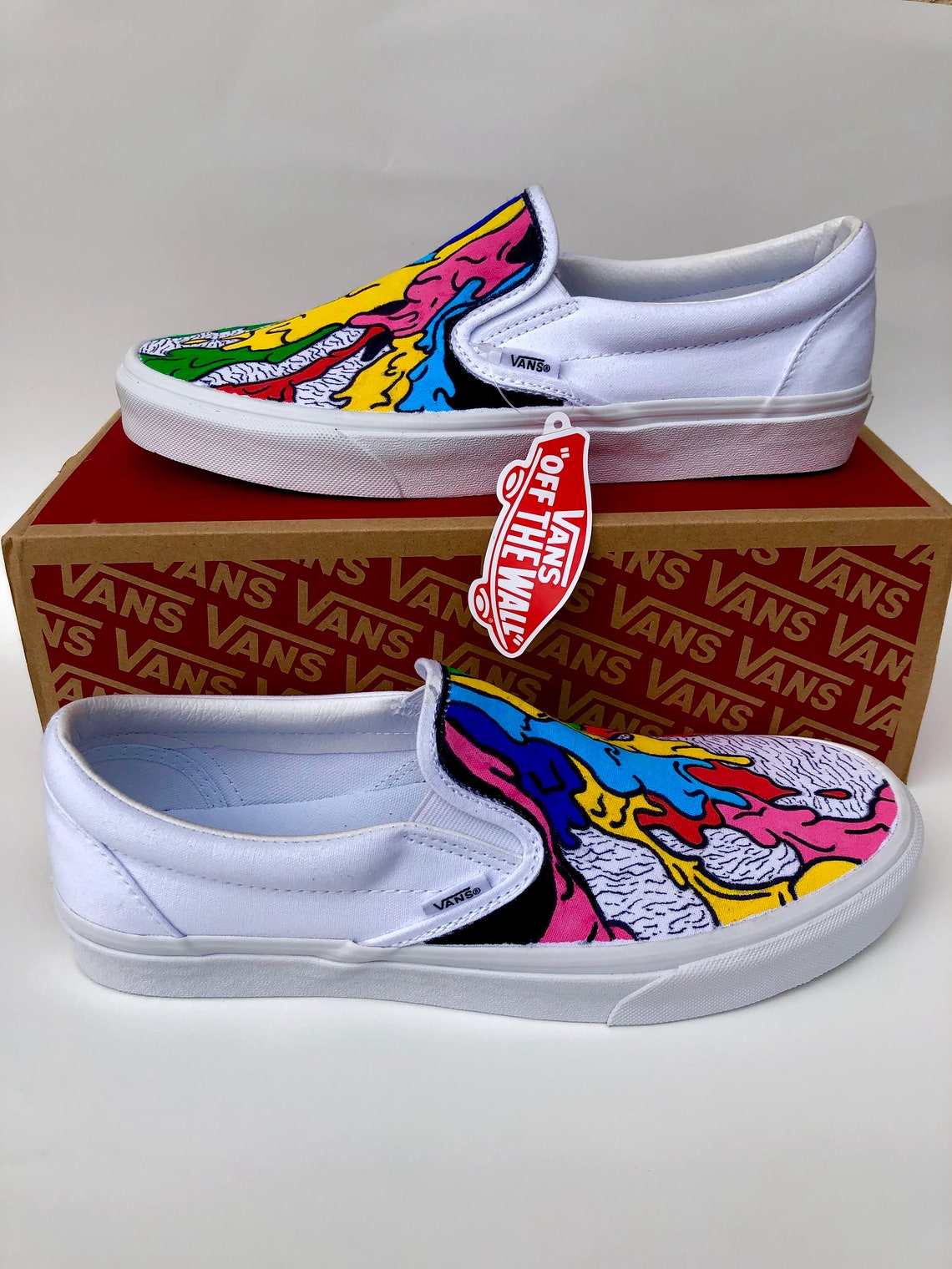 Custom Hand-painted Slip-on Vans - Etsy