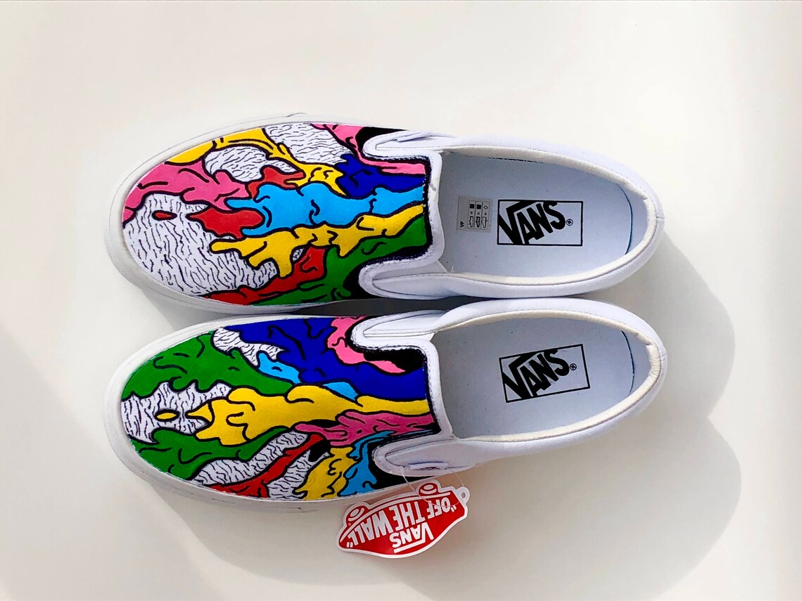 Custom Hand-painted Slip-on Vans - Etsy