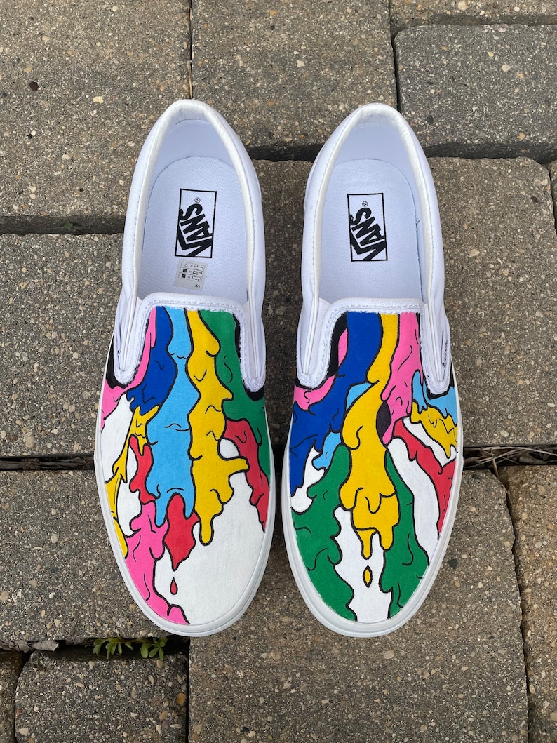 Custom Hand-painted Slip-on Vans - Etsy