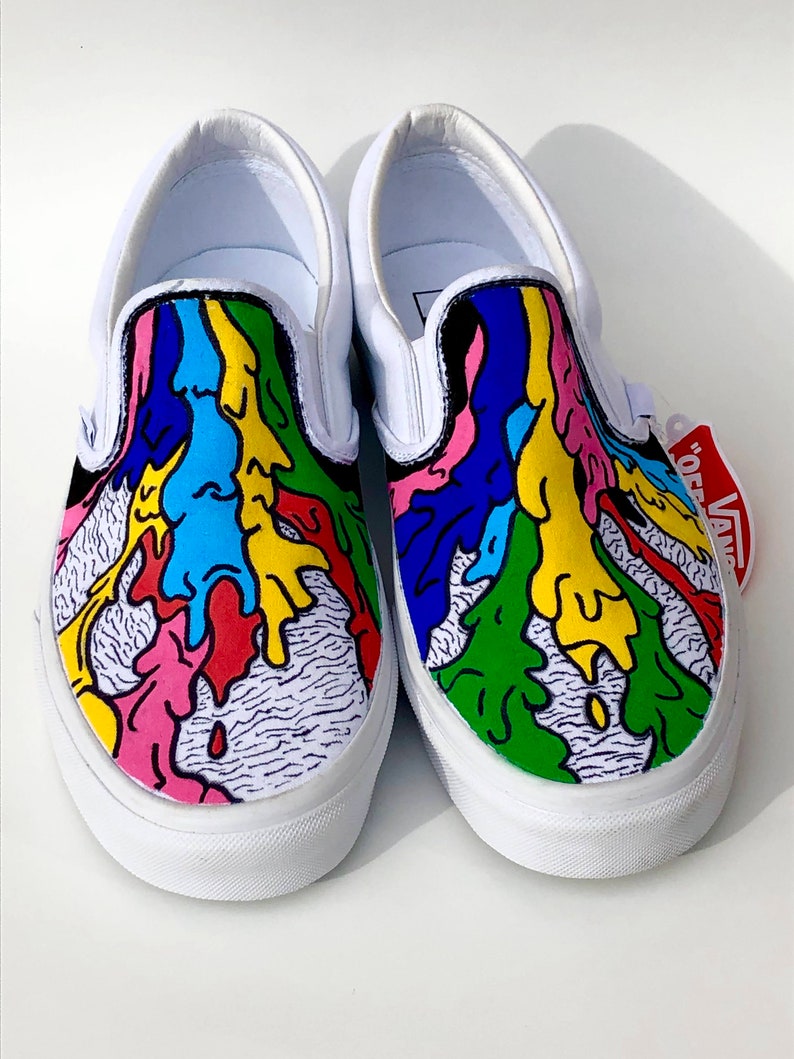 Custom Hand-painted Slip-on Vans - Etsy