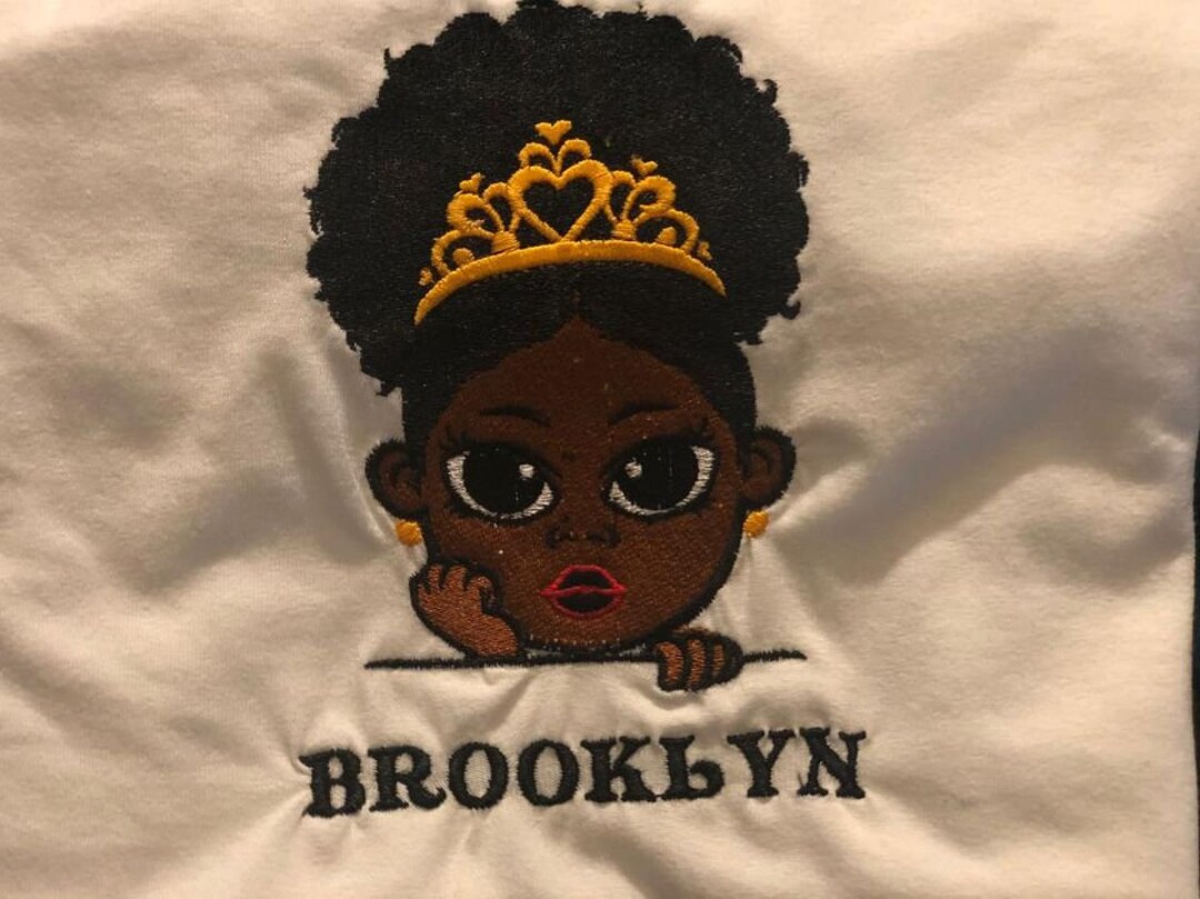 Embroidered Afro Puff Princess W/tote Bag/princess Shirt/princess ...