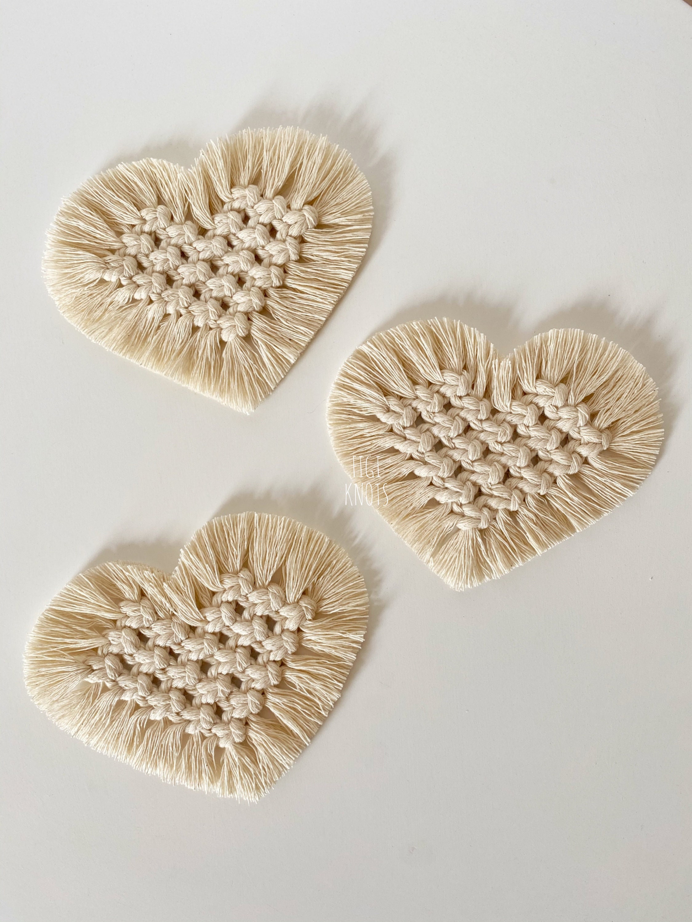 Mini Macrame Hearts - Etsy