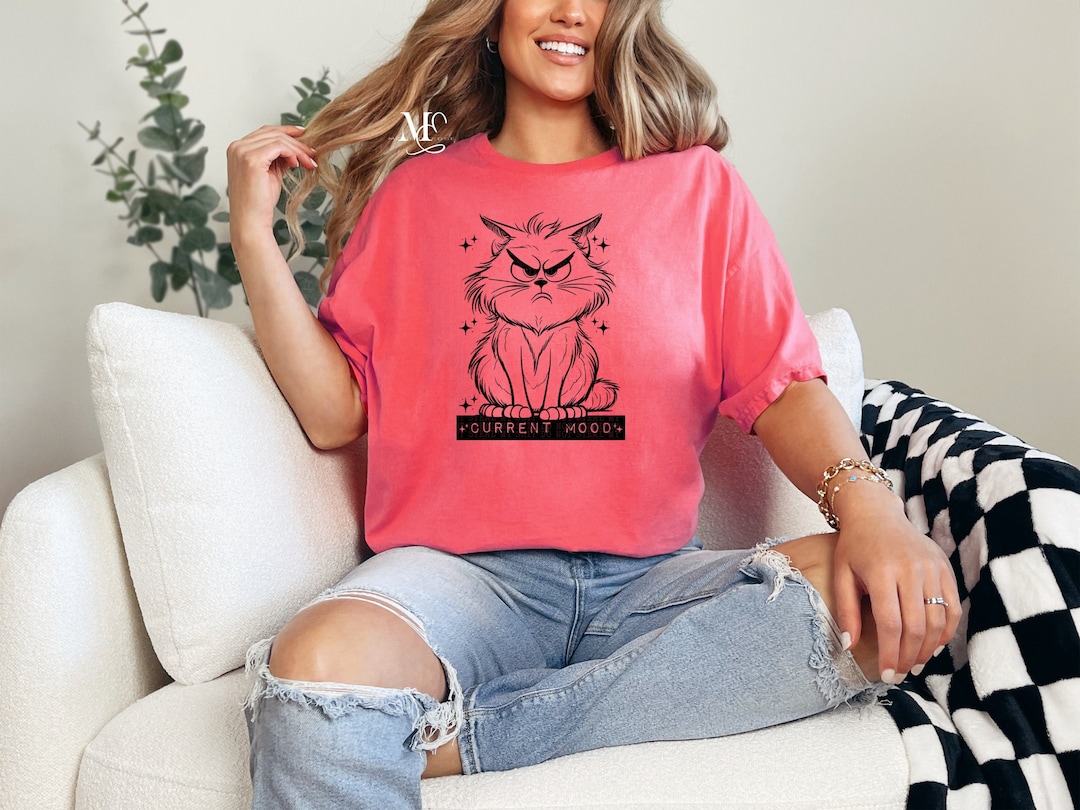 Grumpy Cat T-shirt, Current Grumpy Mood Funny Shirt, Cat Lover Shirt ...
