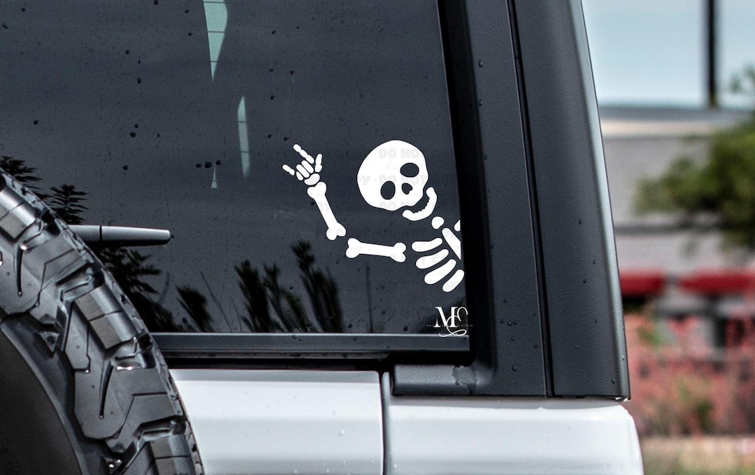 Skeleton Rocker Car Decal, Vinyl Sticker for Window, Trending Vinyl ...