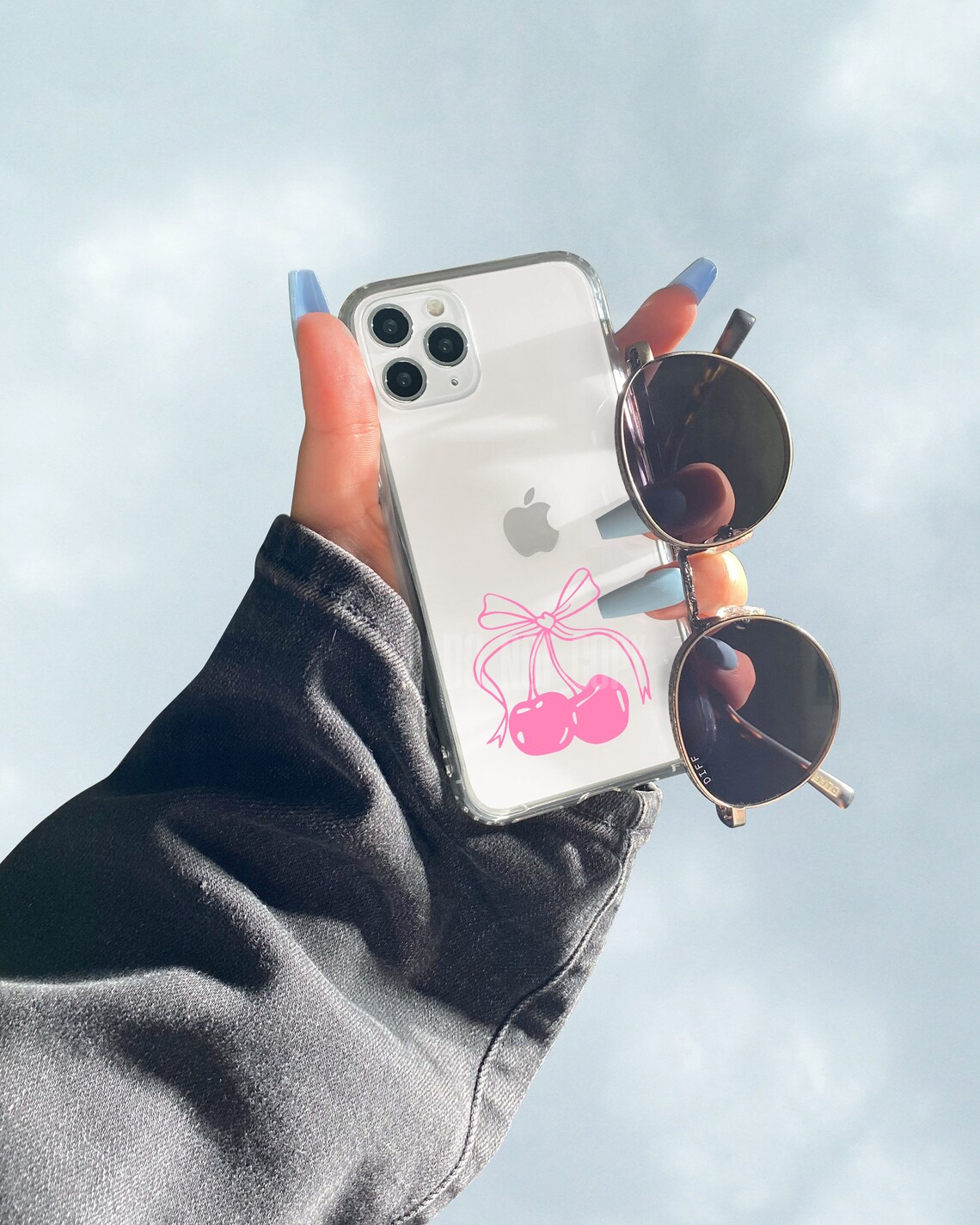 Pink Bow Cherries Car Sticker, Trendy Car Window Vinyl Decal, Truck ...