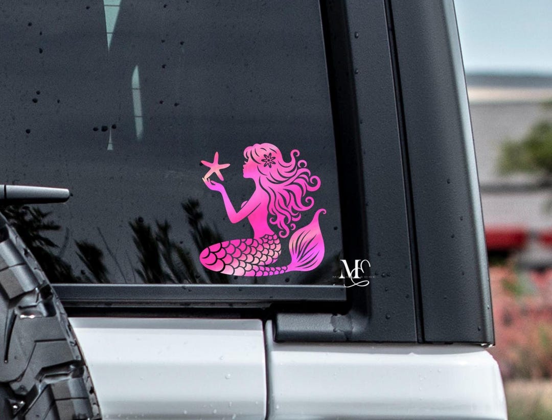 Mermaid Car Decal, Vinyl Sticker for Window, Trending Vinyl Decal, Cute ...