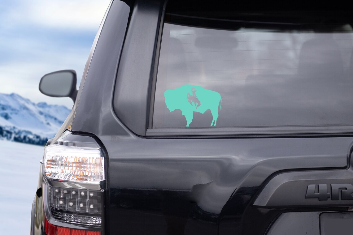 Licensed Wyoming Cowboys Bison Decal, Wyoming Decal, Wyoming Cowboys ...